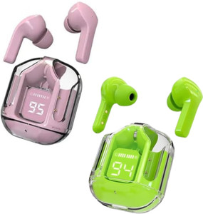 Wireless Bluetooth Combo of 2 Earbuds,Transparent Charging Case, Touch ...
