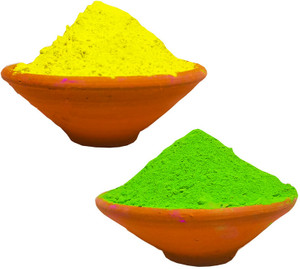 GULAL Yellow And Green 500g Each Two Colours Packet Holi Color Powder ...