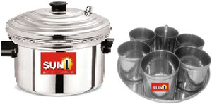sun1 SUN1-Stainless steel cooker set with 1 idiyappam plate with stand ...