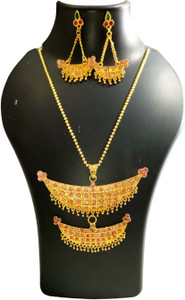 balaji gold Copper Gold-plated Red Jewellery Set Price in India - Buy ...