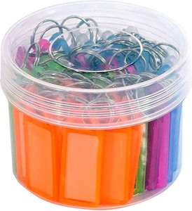 FRKB 50 Multicolor Keyring ,Keychain with Name Tag Labels Plastic ...