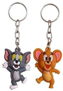 Wolcentra Tom and Jerry Cartoon Character Keychain Set – Fun Key Rings ...