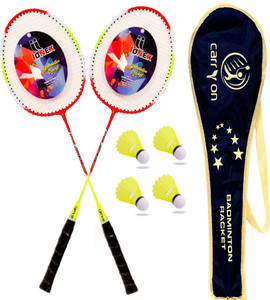 CARRY ON Aluminium Badminton Racket 2 Piece With 4 Piece Plastic ...