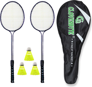 CLOVERBYTE Double Shaft Badminton Set (2 Rackets, Badminton Bag And ...