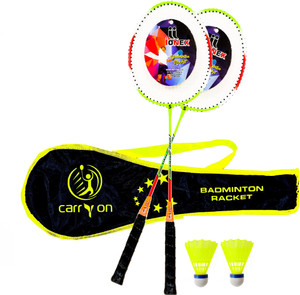 CARRY ON Aluminium Badminton Set 2 Rackets, 2 Plastic Shuttles and Bag ...