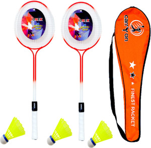 CARRY ON DUAL SAFT BADMINTON RACKET 2 PIEC WITH 3 PIEC SHUTTLE WITH ...
