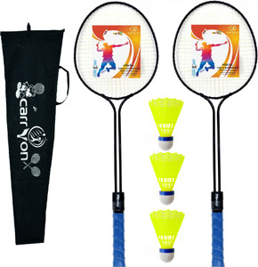 CARRY ON Double Shaft Single Colour Set Of 2 Racket With 3 Piece ...