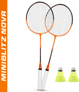 MINIBLITZ 2 Piece Badminton Racquet with 2 Piece Nylon Shuttle ...
