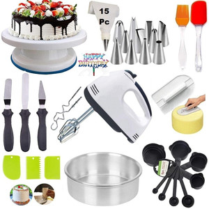 RAJJA cake making materials with beater+cake baking set combo Kitchen ...