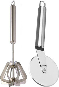 JISUN Stainless Steel Mathani/Ravai Hand blender & Pizza Cutter Kitchen ...