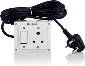 HI PLAST (1+1) Switch Board with 4 yard cord, 6A-Plug, 1 Switch 1 ...