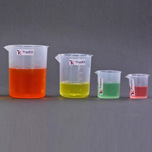 TRUEKIT Transparent Plastic Measuring Beaker with Graduation Mark (Pack ...