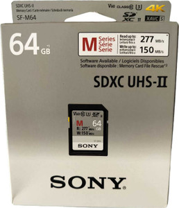 SONY 64GB SDXC UHS-II M Series Read 277 MB/S Write up to 150 MB/s Class ...