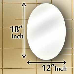 RannS 12" × 18" Inch OVAL Shape Mirror, 3.5mm thick Bathroom Mirror ...