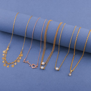 Delfa (COMBO OF 5) Delfa Necklace Gold-plated Plated Alloy Necklace ...