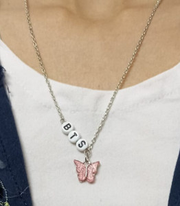 RV YUWON KPOP BTS LOGO chain necklace Silver Plated Alloy Necklace ...