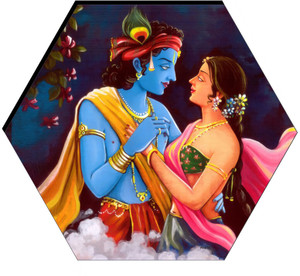 WALLMAX Gopi-Kishan Hexagon Wall Painting, Home Decoration Gift Item ...