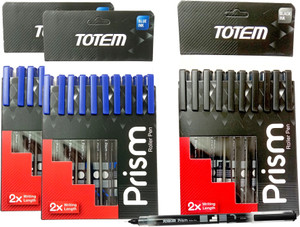 TOTEM Prism 30 Pen Set |20 Blue & 10 Black | 0.5mm Tip |Use & Throw Pen ...