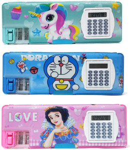 Flipkart.com | Sloies Combo of 3 Magnetic Pencil Box with Calculator ...
