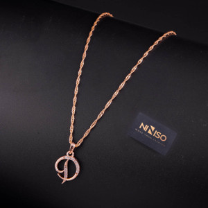 NINISO Alphabet Letter D Rhodium Cubic Zirconia Alloy Pendant Set Price ...