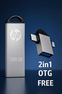 HP 128GB PENDRIVE FREE USB OTG 128 GB Pen Drive Compatible with Audio ...