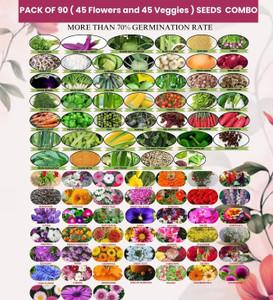 FLARE SEEDS Combo of 45 Flower and 45 Vegetable Seeds Perfect for Home ...