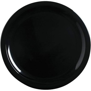 Everbuy Unbreakable FIBER Round Glossy Plain Black (11 Inch) Dinner ...