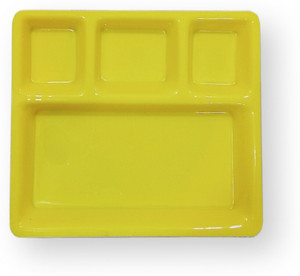 TWINK 4 Compartment yellow Square Plates For Serving Snacks Breakfast ...