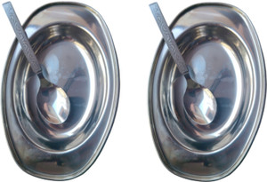 Sirat Stainless steel 2 pcs half hotel plate and 2 spoon Half Plate ...