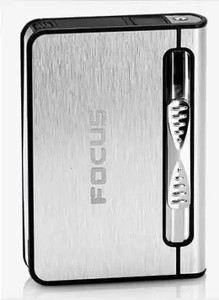 FAPA Focus Ultra Thin Cigarette Case with inbuilt Cigarette Lighter ...