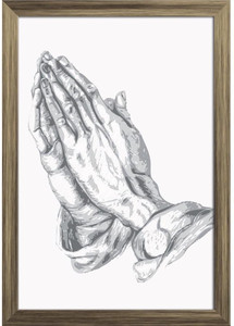 Praying Hands Poster Antique Golden Frame | Acrylic Glass 13x19inch ...