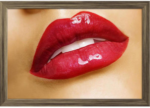 Sensual Mouth Poster Antique Golden Frame | Acrylic Glass 19x13inch ...