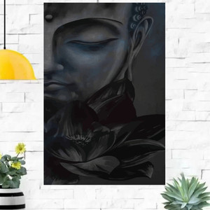 Lord Gautam Buddha Half Face Vector Wall Poster, High-Quality Buddha ...