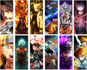 Anime poster Set of 12 Mix Anime Wall Posters for Room Fine Art Print ...