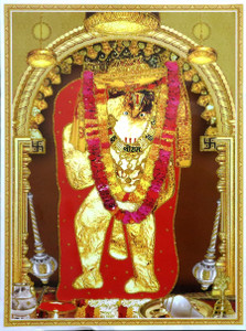 Shri balaji maharaj mehandipur poster| Thick Paper UV Film Golden ...