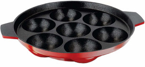 MAFAHH 7 Cavities Non Stick Appam Litti Patra Kadai With Lid & Side ...