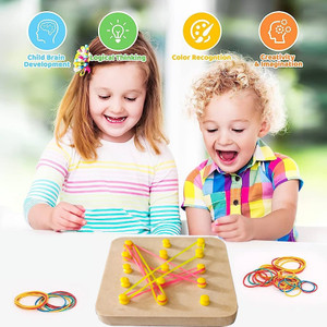 FORSIKHA Wooden Geoboard with Rubber Bands Graphical Math Pattern ...