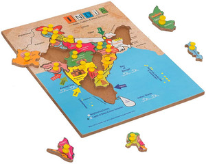 AArozworld Wooden India Map – Interactive Capital and State Learning ...