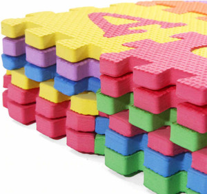 SUNSHINE 36 Pieces M0ini ABCD Alphabet Puzzle Foam Mat Learning ...