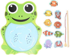 PopPlop Wooden Magnetic Circular Fishing Game Toy Fish Catching Magnet ...