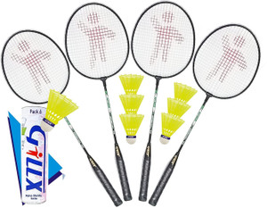 Mvoek 4 Piece Wide Body Badminton Racket with 7 Piece Shuttlecock ...