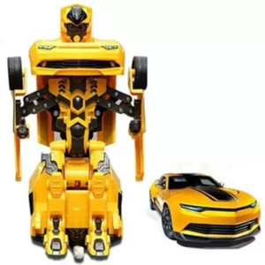 TOYACHI Transforming Robot Car Toy with Lights & Sound Yellow Sports ...