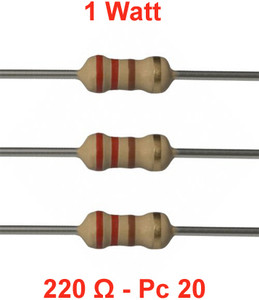 ELPH 20 pieces of 220 Ohm_1WATT Resistance Fixed Resistor Price in ...