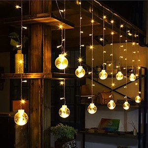 spark world 12 LEDs 2.5 m Yellow Steady, Flickering Ball Rice Lights ...