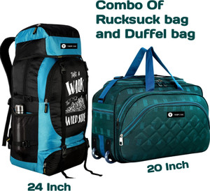 TRIPCASE Rucksack and Duffel Bag With Wheels Combo Pack of 2 For men ...