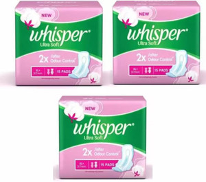 Whisper Skin love soft XL 15+15+15 (Pack of 3) Sanitary Pad | Buy Women ...