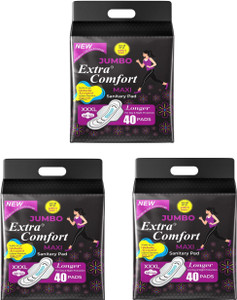 jumbo extra comfort Sanitary Pad {3 Pack Of 120 Pads} Sanitary Pad ...