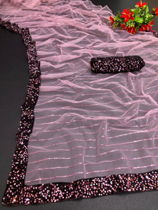 Buy PATTARI Embroidered Bollywood Net Pink Sarees Online @ Best Price ...