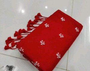 Buy GHOSH TEXTILE Self Design Handloom Cotton Blend Red Sarees Online ...