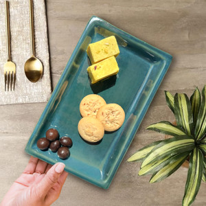 The Transit Story Green Color,Rectangular Snack Serving Tray Food Plate ...